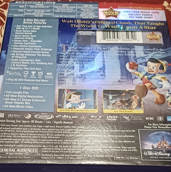 Disney | Media | Walt Disneys Pinocchio Diamond Edition On Bluray Only ...